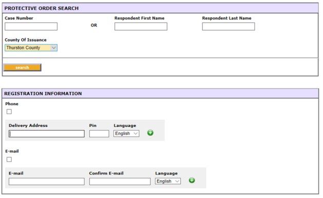 Protective Order Notification (VPO)